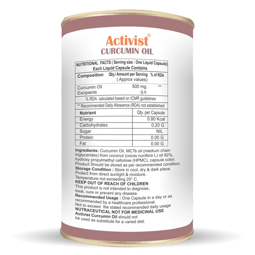 Activist Curcumin Oil, 60 capsules at Best Price in India | https://www.healthkart.com/